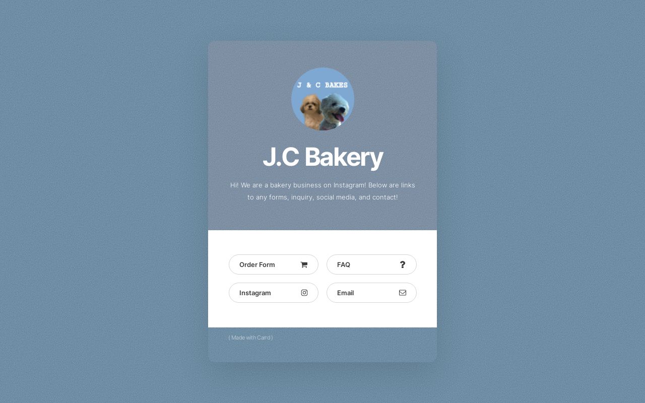 J.C BAKERY CARRD